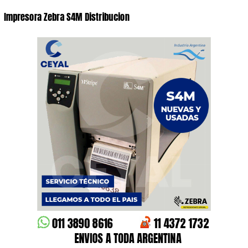 Impresora Zebra S4M Distribucion - Rollos Zebra