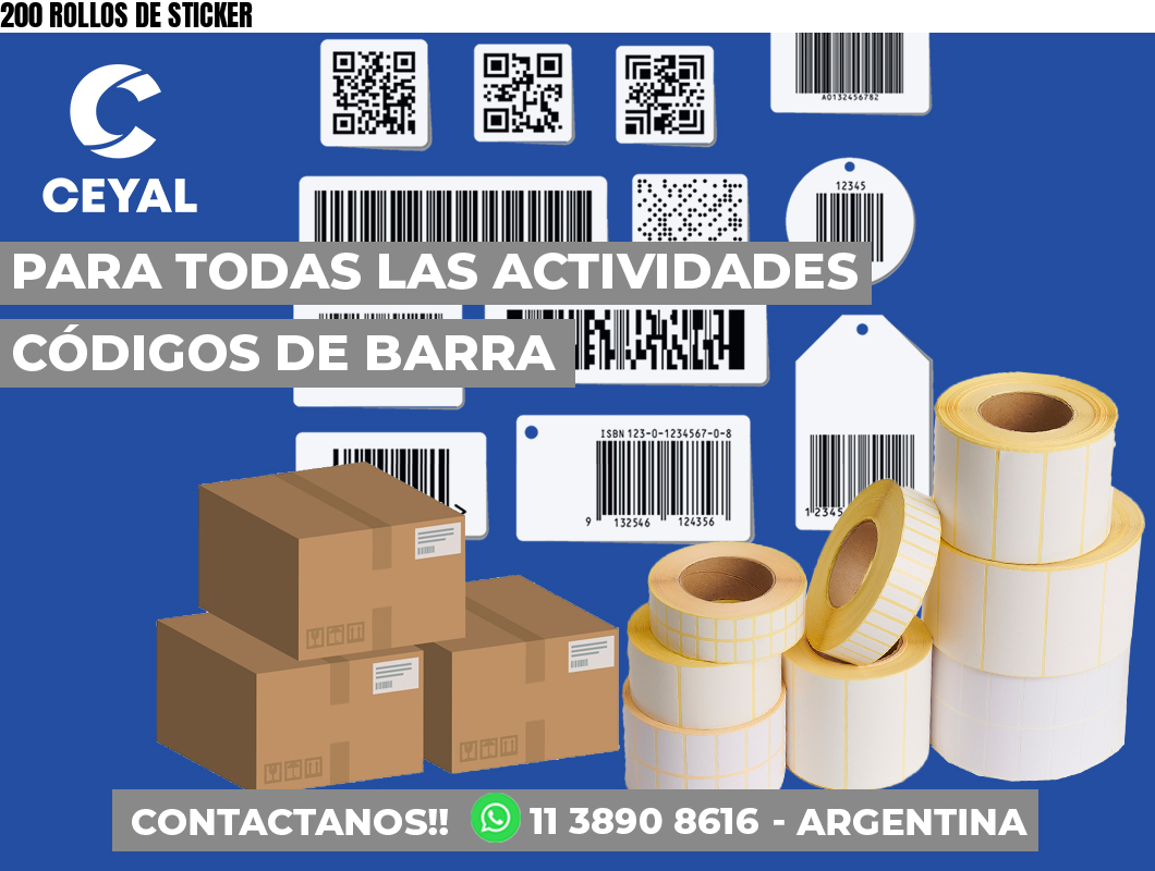 200 ROLLOS DE STICKER - Rollos Zebra
