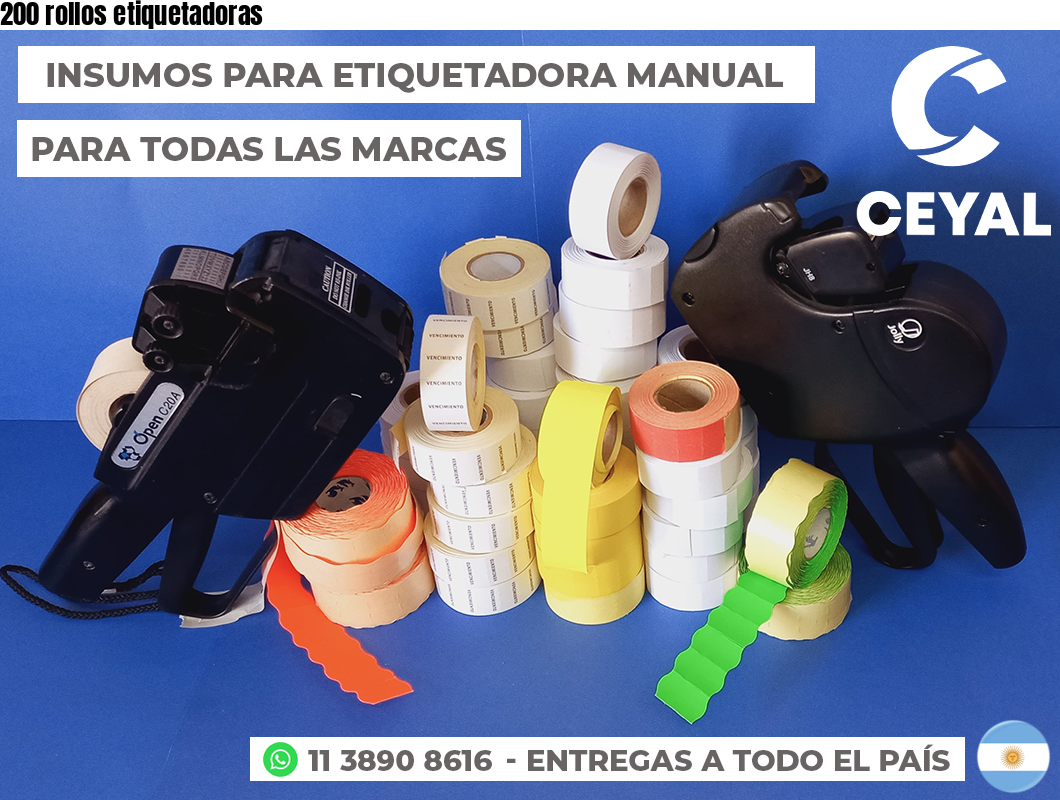 200 rollos etiquetadoras - Rollos Zebra