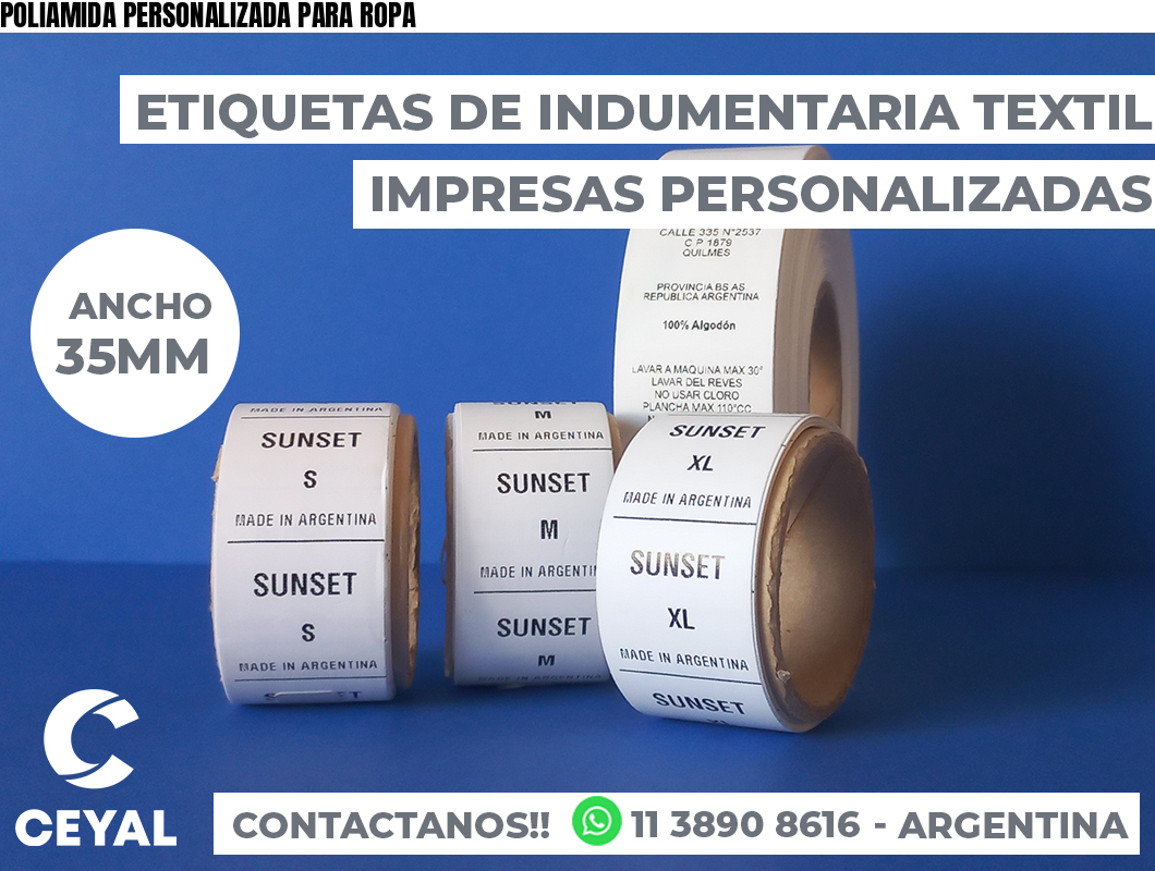 POLIAMIDA PERSONALIZADA PARA ROPA - Rollos Zebra