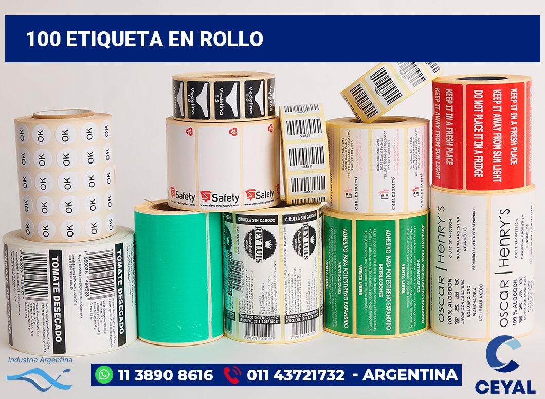 100 Etiqueta en rollo - Rollos Zebra