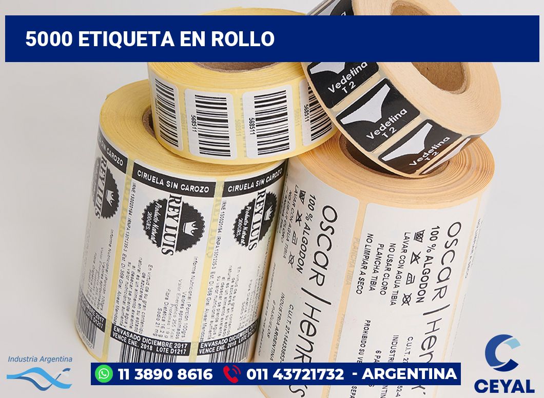 5000 Etiqueta en rollo - Rollos Zebra
