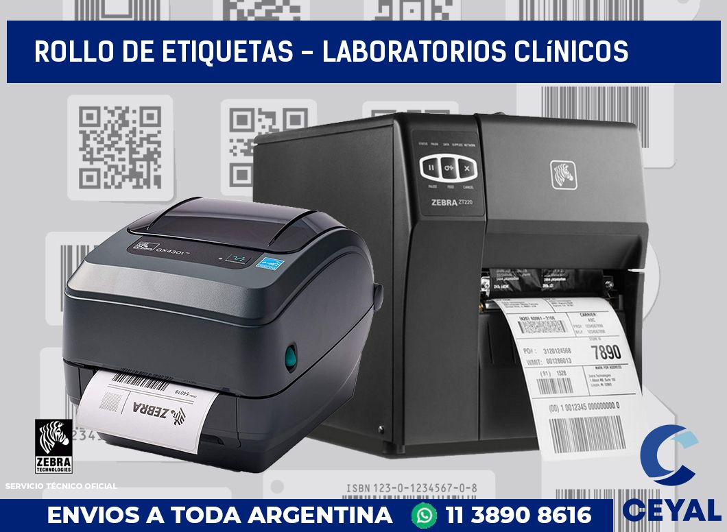 rollo de etiquetas – Laboratorios clínicos - Rollos Zebra