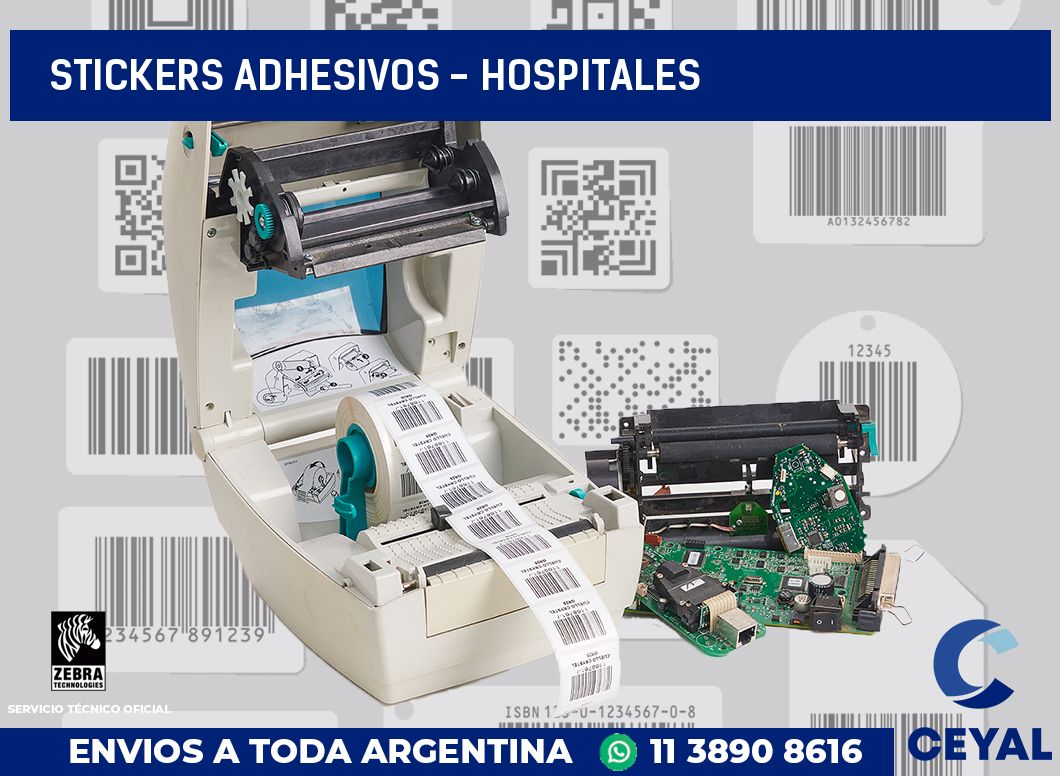 stickers adhesivos – Hospitales - Rollos Zebra