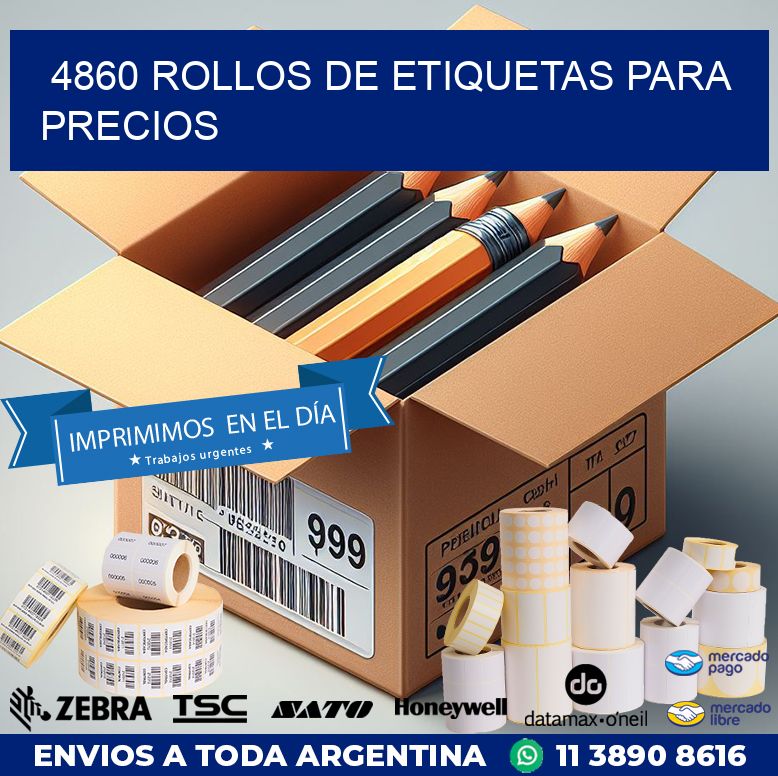 4860 ROLLOS DE ETIQUETAS PARA PRECIOS - Rollos Zebra