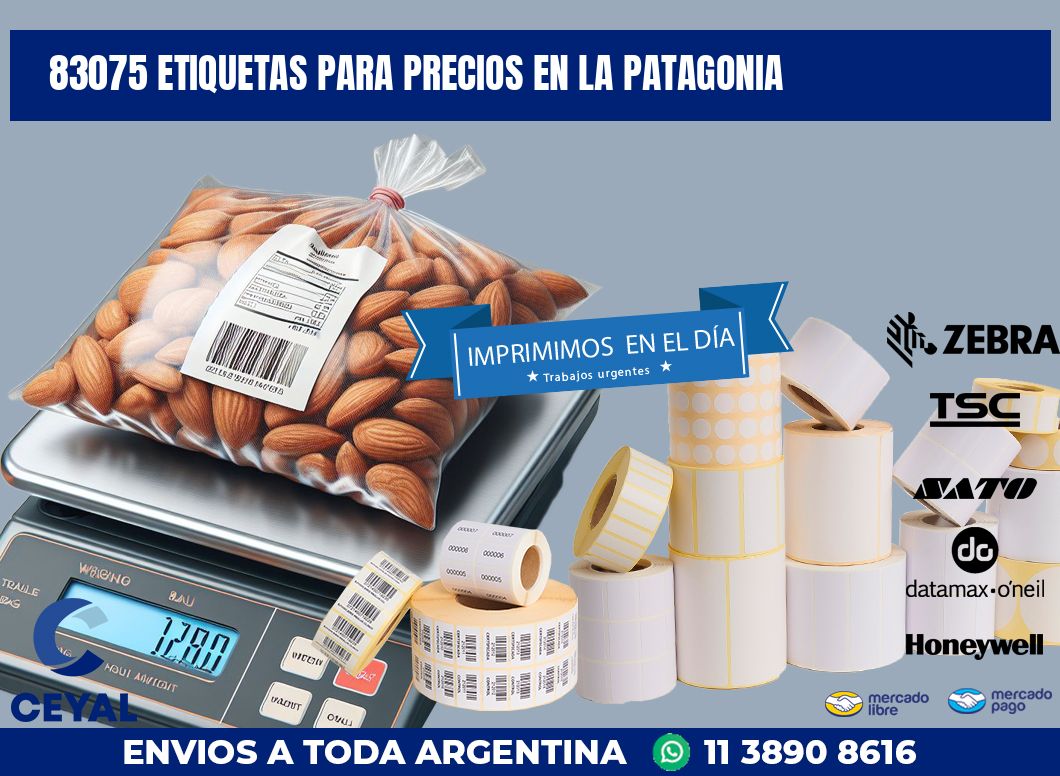 83075 ETIQUETAS PARA PRECIOS EN LA PATAGONIA - Rollos Zebra