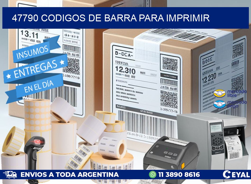 47790 codigos de barra para imprimir - Rollos Zebra