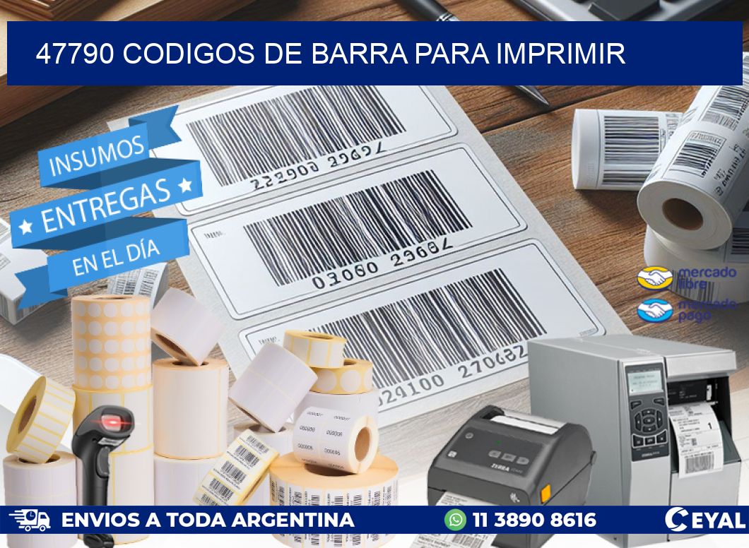 47790 codigos de barra para imprimir - Rollos Zebra