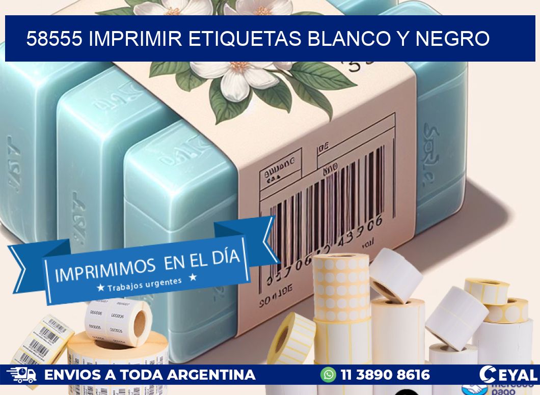 58555 imprimir etiquetas blanco y negro - Rollos Zebra