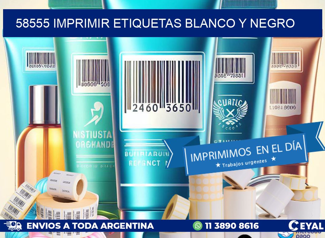 58555 imprimir etiquetas blanco y negro - Rollos Zebra