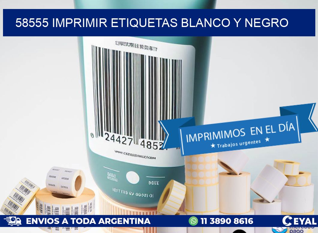 58555 imprimir etiquetas blanco y negro - Rollos Zebra