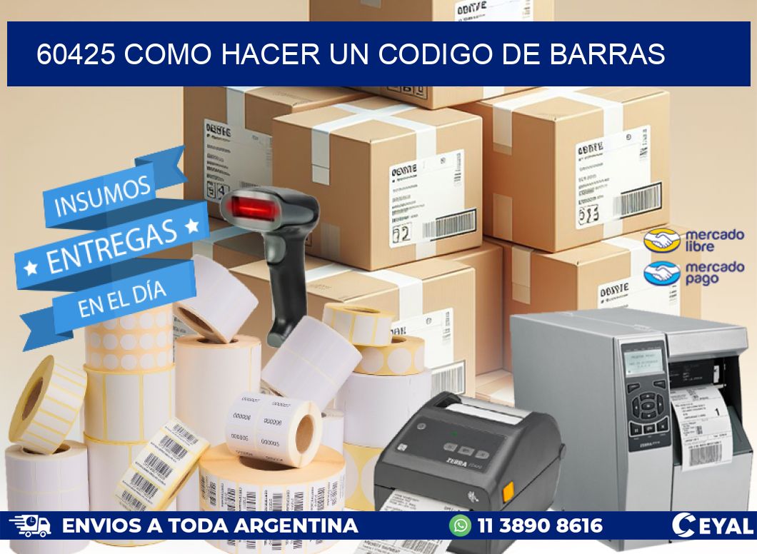 60425 como hacer un codigo de barras - Rollos Zebra