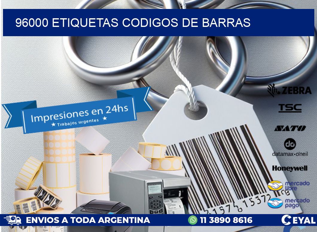 96000 etiquetas codigos de barras - Rollos Zebra