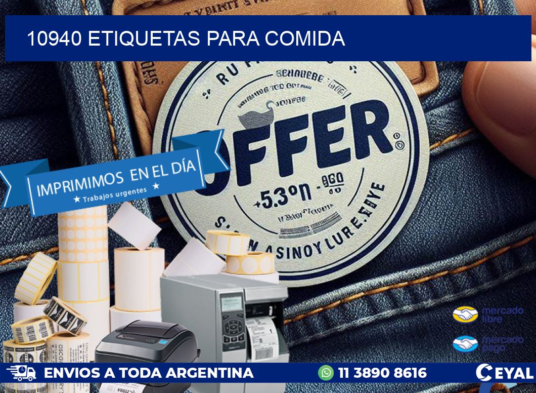 10940 ETIQUETAS PARA COMIDA - Rollos Zebra