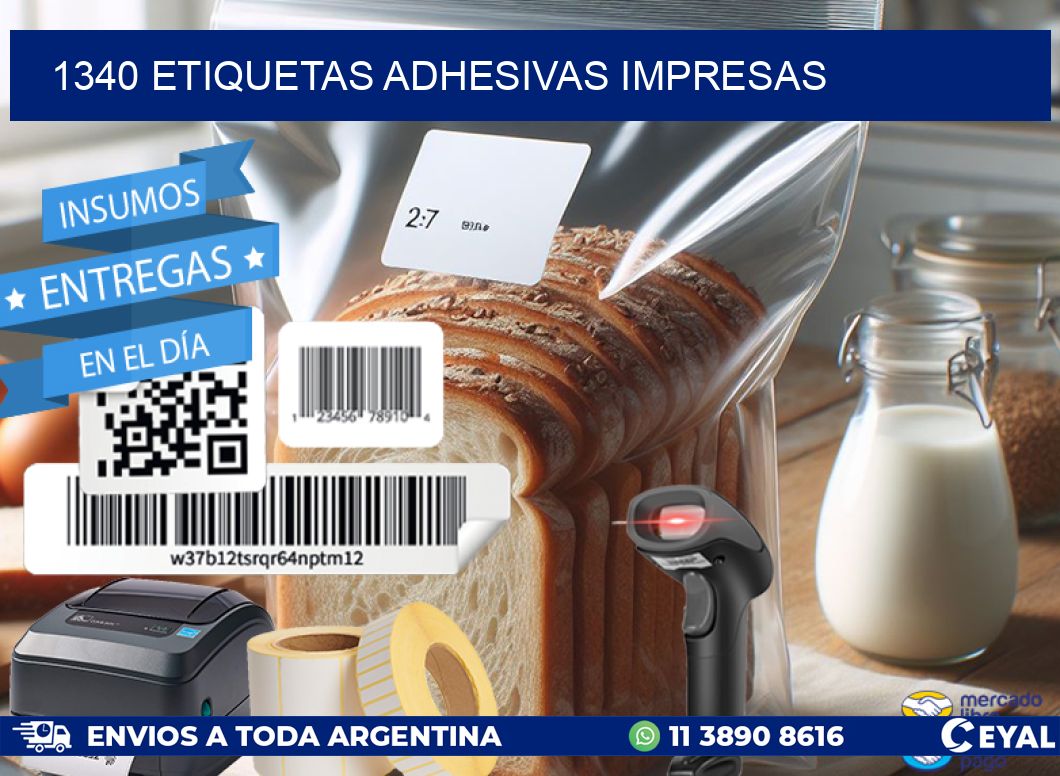 1340 ETIQUETAS ADHESIVAS IMPRESAS - Rollos Zebra