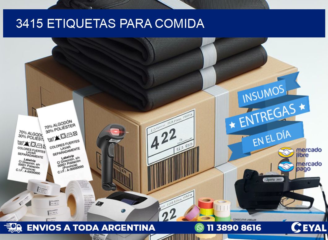 3415 ETIQUETAS PARA COMIDA - Rollos Zebra