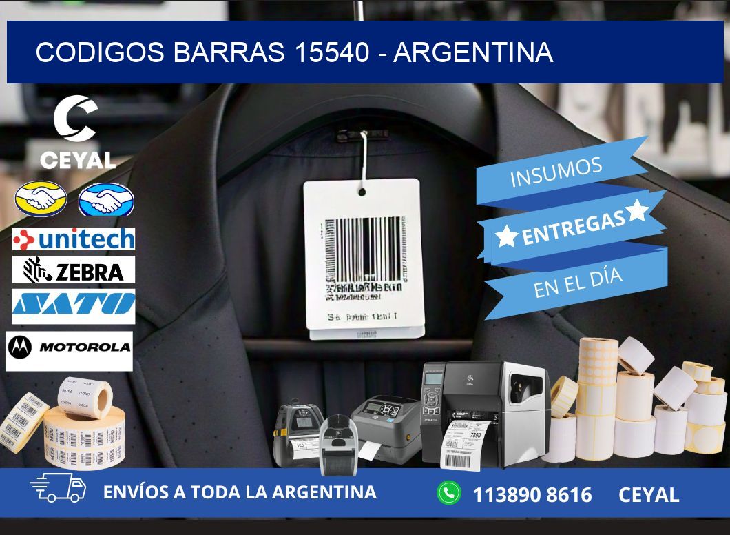 CODIGOS BARRAS 15540 – ARGENTINA - Rollos Zebra