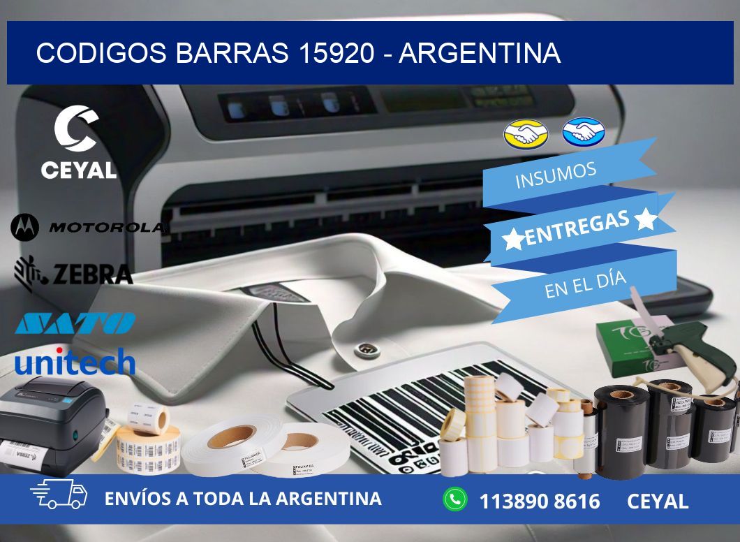 CODIGOS BARRAS 15920 – ARGENTINA - Rollos Zebra