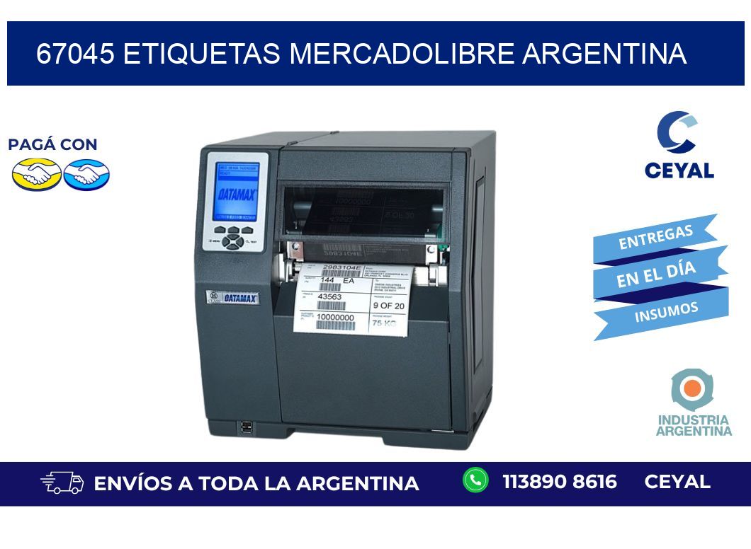 67045 ETIQUETAS MERCADOLIBRE ARGENTINA - Rollos Zebra